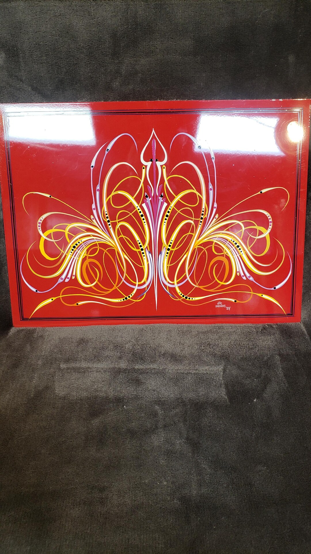 16" X 12" Scroll Pinstripe Panel - Etsy