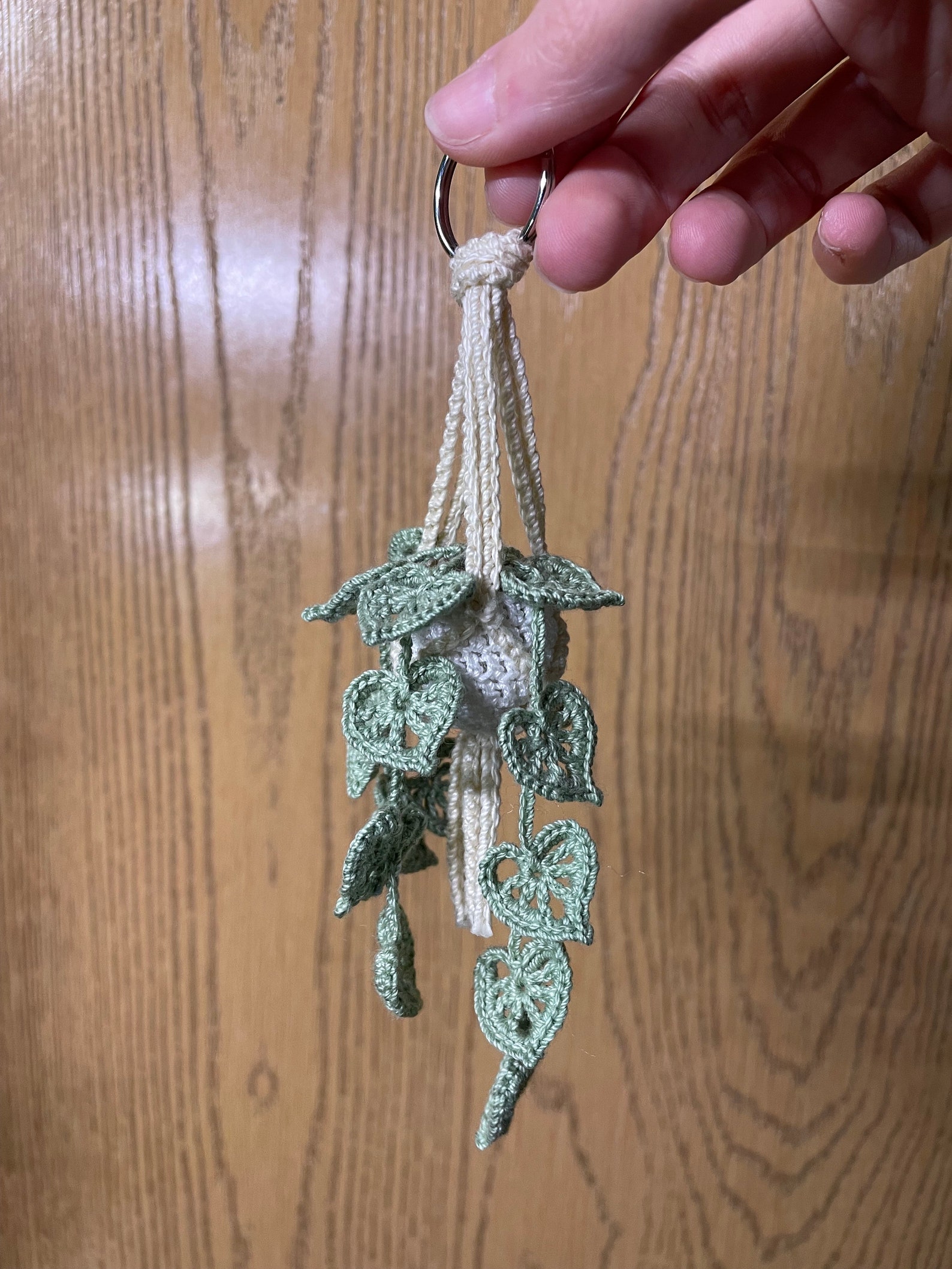 Mini Crochet Hanging Plant Keychain - Etsy