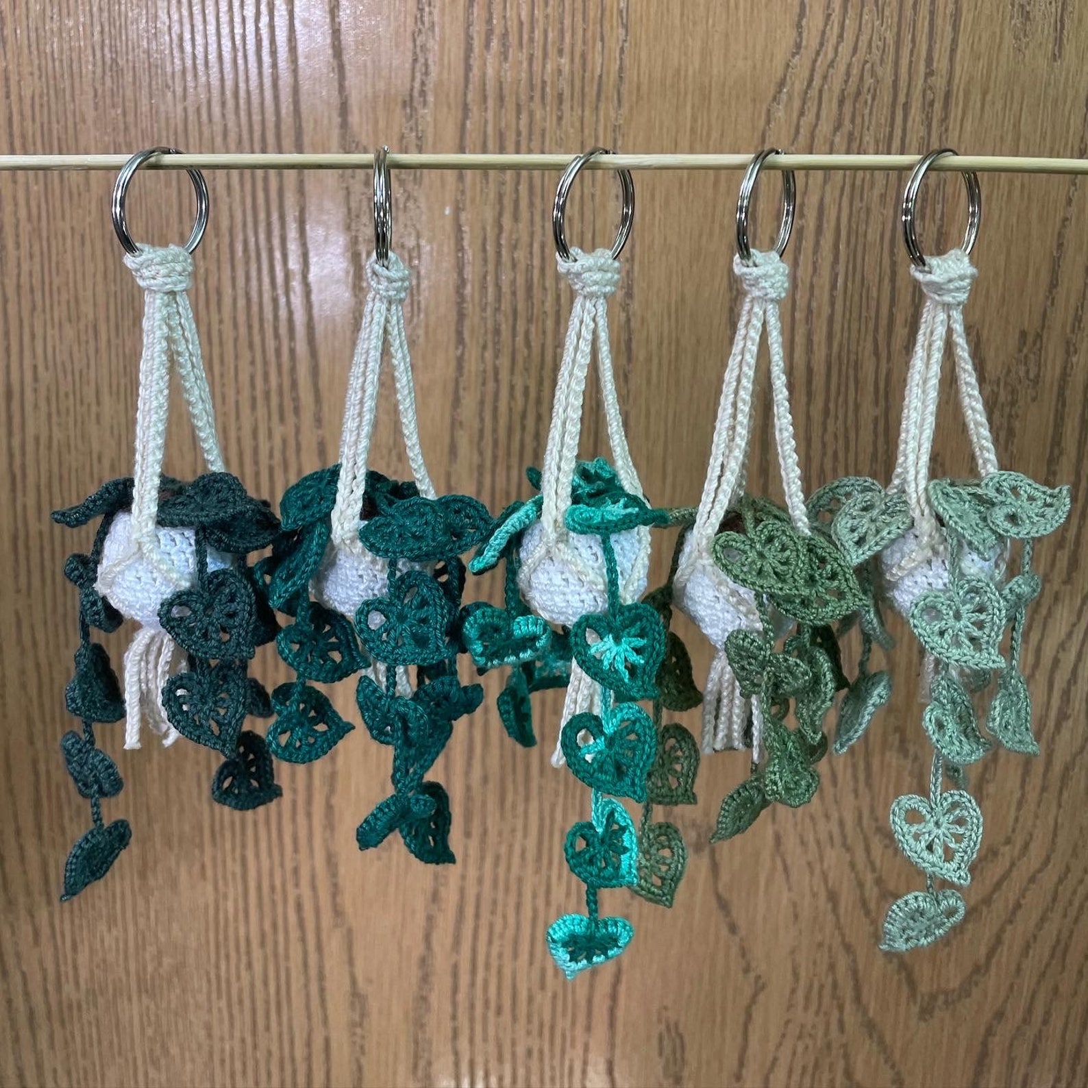 Mini Crochet Hanging Plant Keychain - Etsy