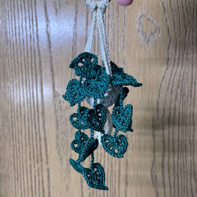 Mini Crochet Hanging Plant Keychain - Etsy