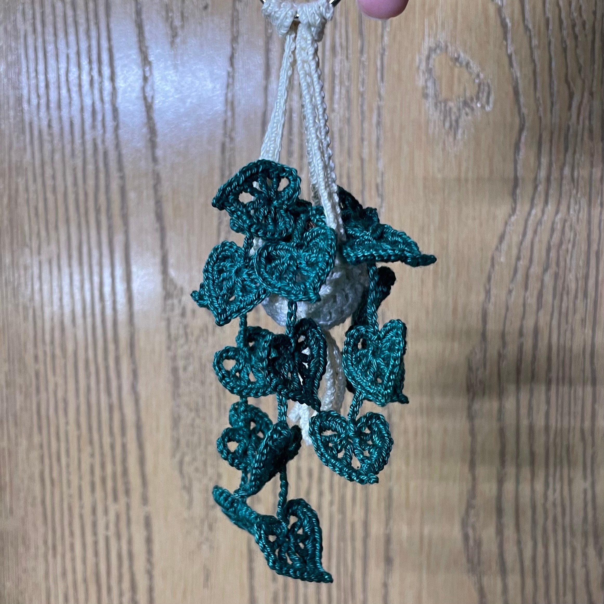 Mini Crochet Hanging Plant Keychain - Etsy