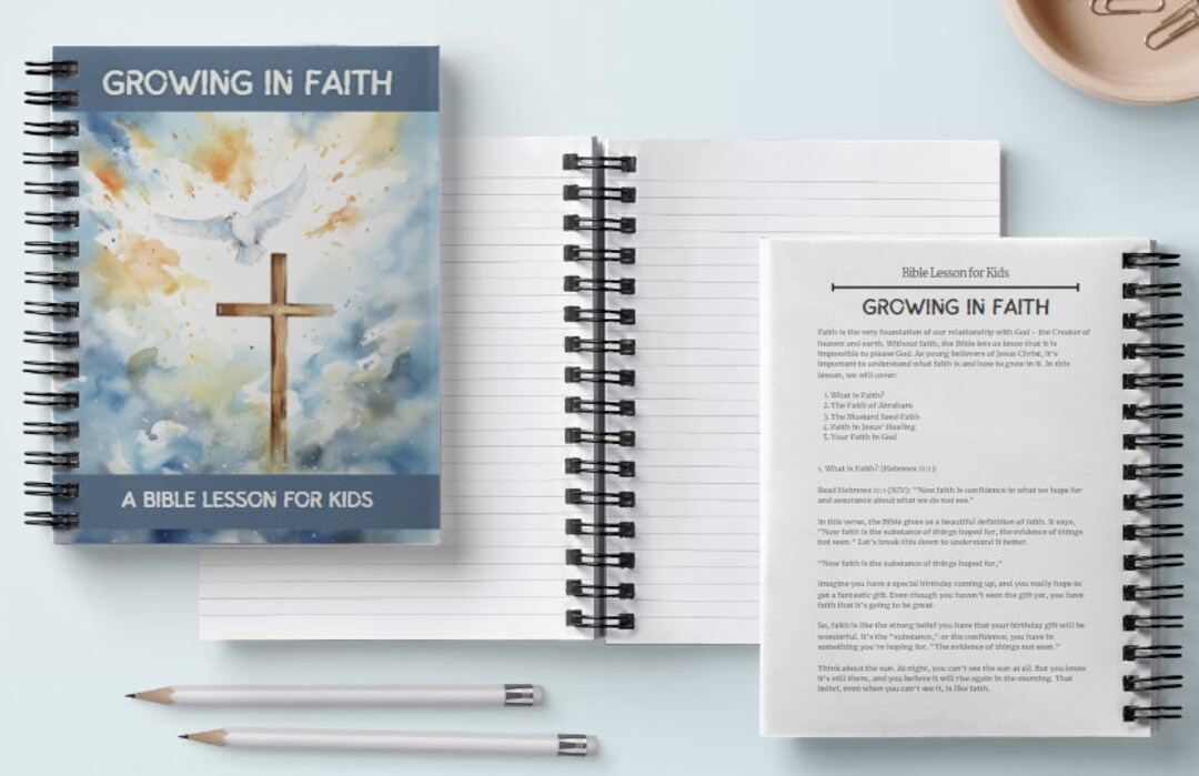 Growing in Faith - Bible Lesson for Kids | Kids Bible Study Journal ...