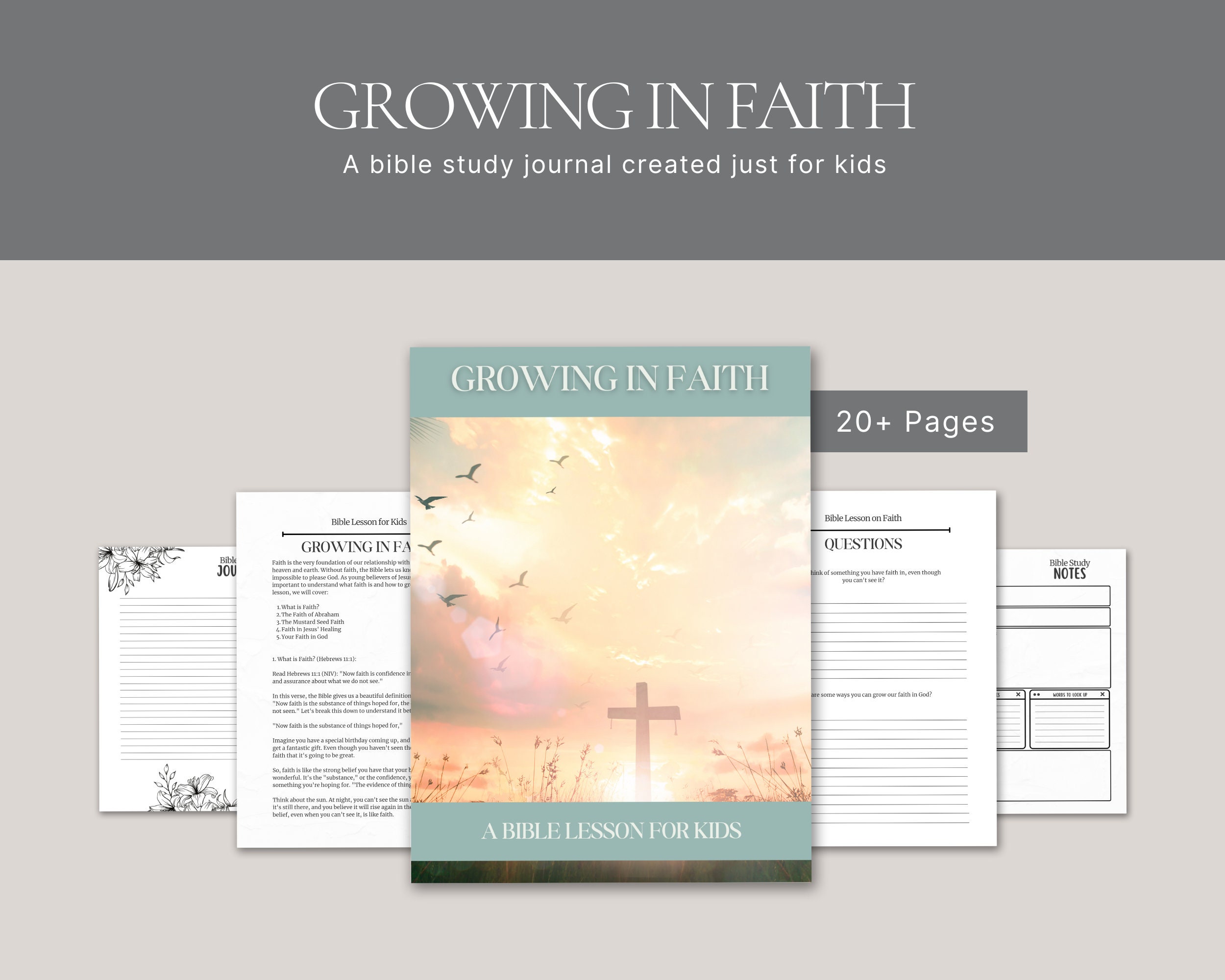 Growing in Faith Bible Lesson for Kids Kids Bible Study Journal Girls ...