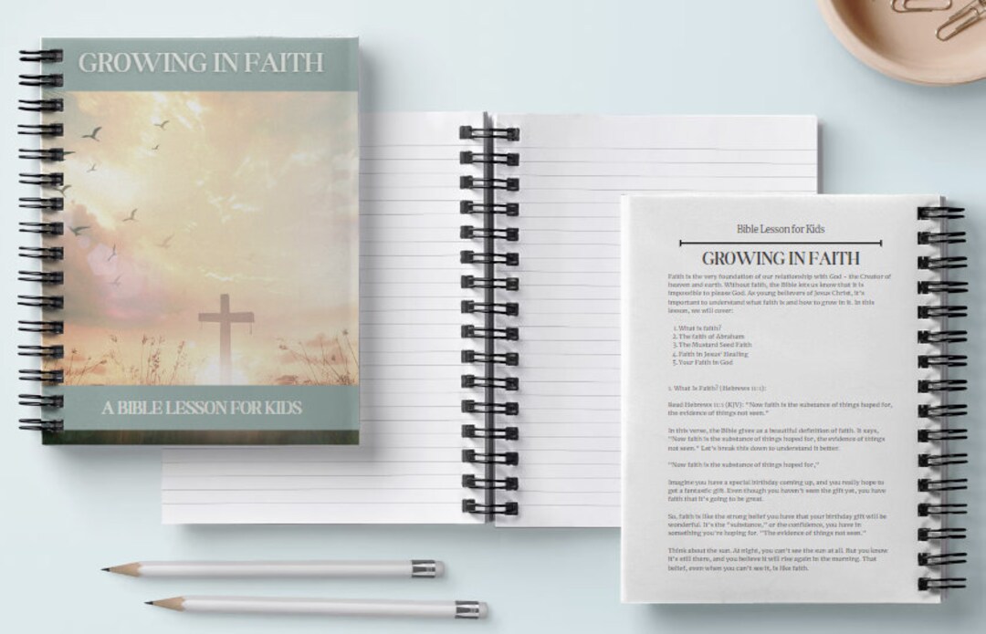 Growing in Faith - Bible Lesson for Kids | Kids Bible Study Journal ...