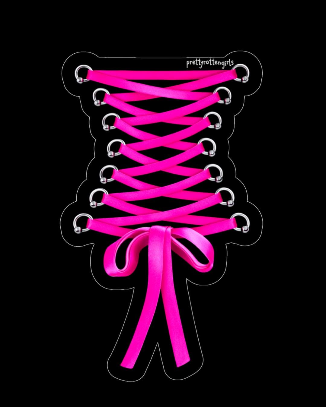 Pink Corset Lace Sticker | Gothic Lingerie Vinyl Decal | Y2K Coquette ...