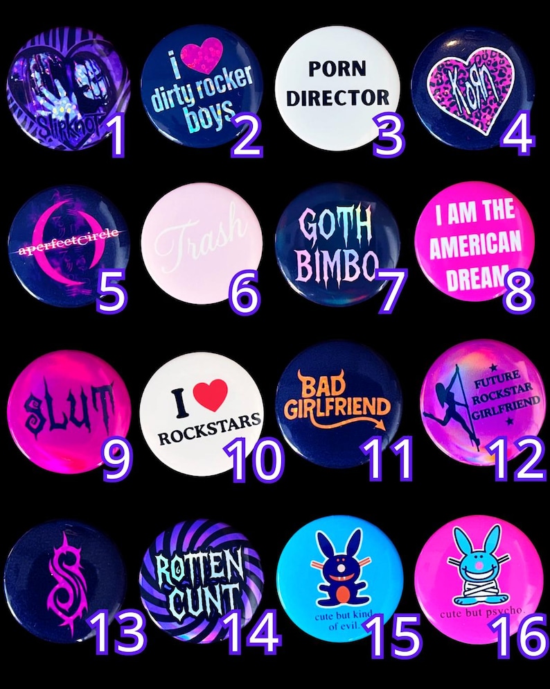 Pick Any 4 Pin-back Buttons /badges – Set Bundle | SAVE| Alt, Y2K ...