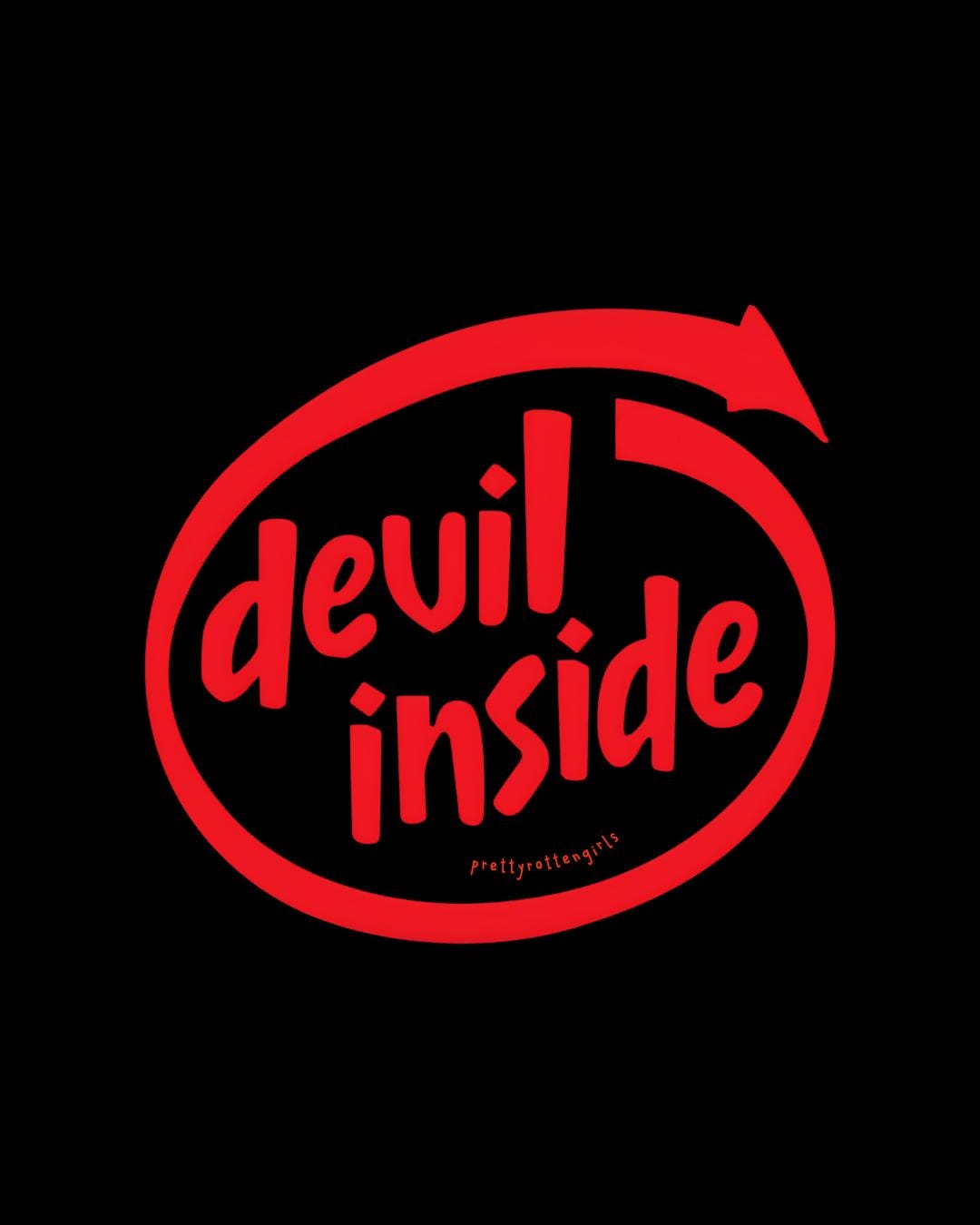 Devil Inside Sticker – Red Devil Decal for Laptop, Mirror | Retro ...