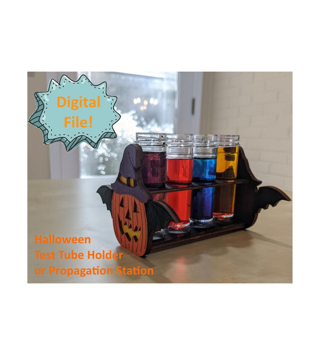 Halloween Test Tube Rack Propagation Stand Spooky Science Laser Design ...