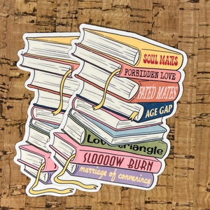 Book Stack Sticker / Kindle Sticker / Book Obsessed / Reader Gift ...