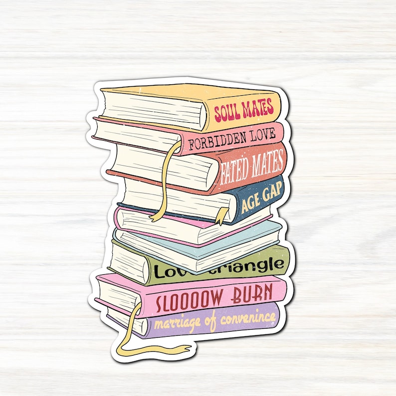 Book Stack Sticker / Kindle Sticker / Book Obsessed / Reader Gift ...