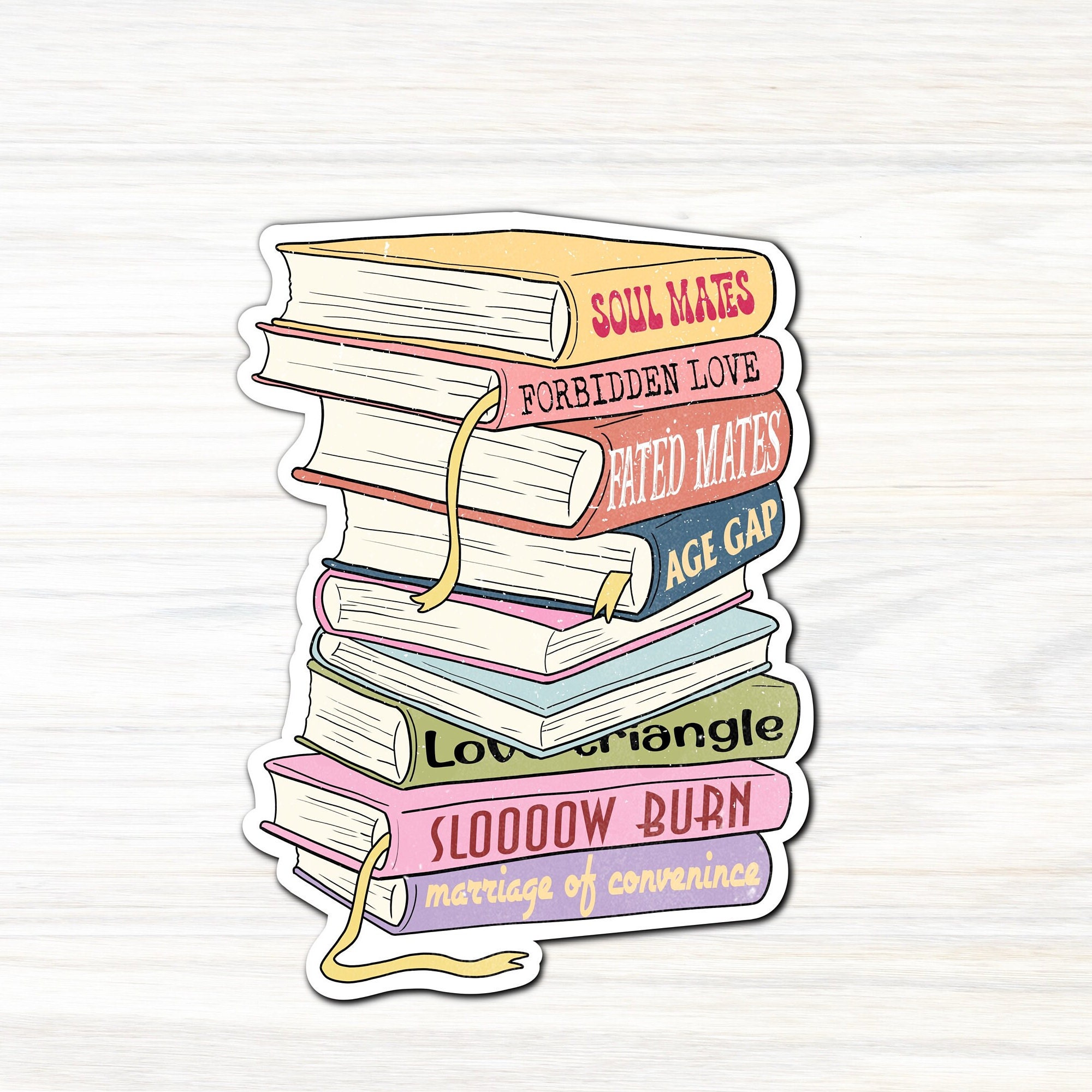 Book Stack Sticker / Kindle Sticker / Book Obsessed / Reader Gift ...