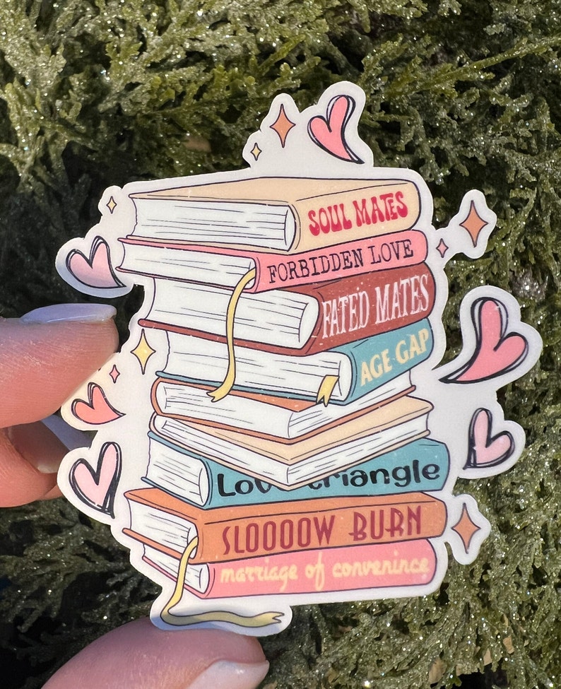 Book Stack Sticker / Kindle Sticker / Book Obsessed / Reader Gift ...