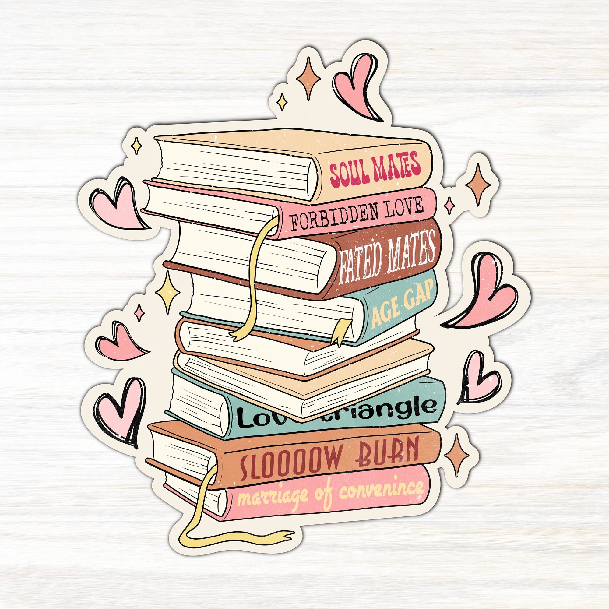 Book Stack Sticker / Kindle Sticker / Book Obsessed / Reader Gift ...