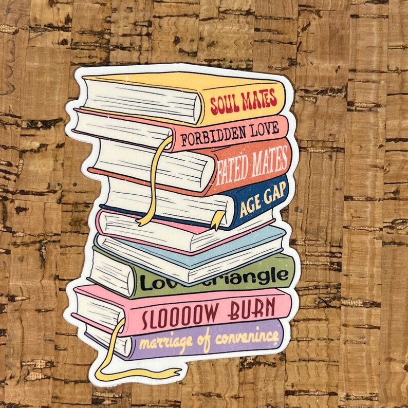 Book Stack Sticker / Kindle Sticker / Book Obsessed / Reader Gift ...