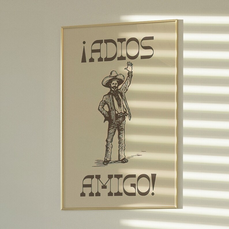Retro Farewell - Vintage Adios Amigos Art Print - Etsy