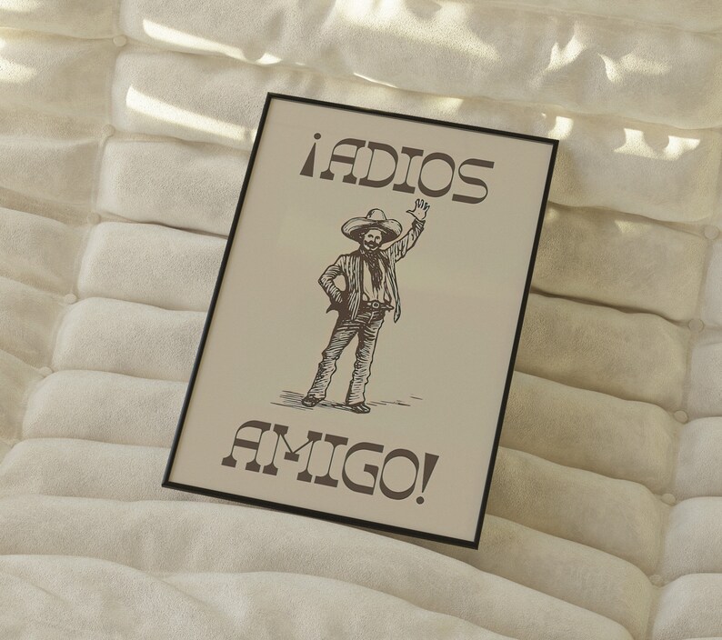 Retro Farewell - Vintage Adios Amigos Art Print - Etsy