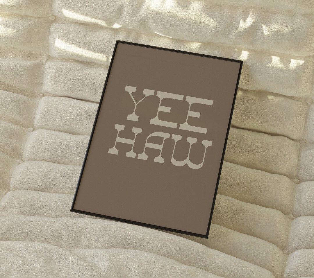 YEE HAW Western Wall Art - Coastal Cowgirl Decor in Western Font on ...