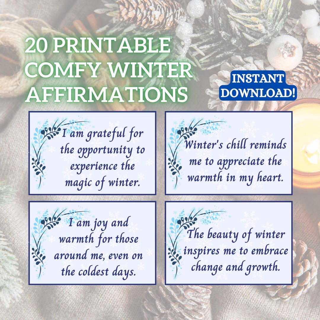 Printable Winter Affirmation Cards: Healing Your Seasonal Blues digital ...