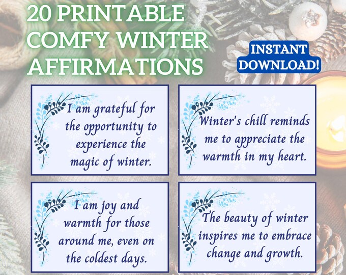 Printable Winter Affirmation Cards: Healing Your Seasonal Blues digital ...