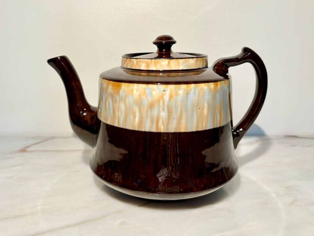 Gibsons England Teapot W/beautiful Brown/blue Variegated Swirl Design ...