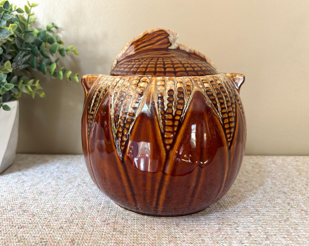 1960’s Vintage Terrace Ceramics Brown Drip Maize-ware Cookie Jar #233 ...