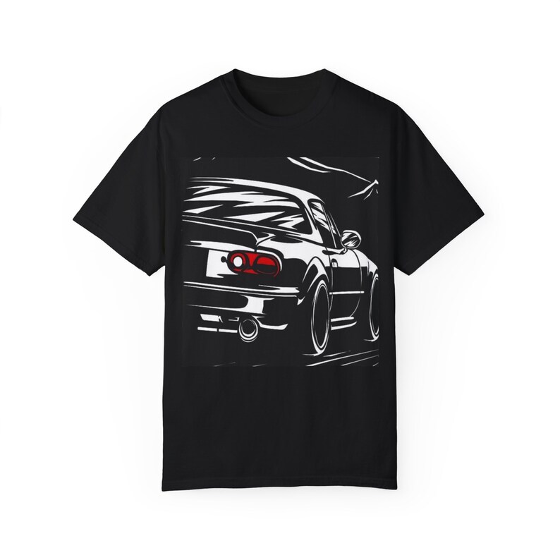 Exclusive Mazda Miata NB Black and White Drawing Shirt With Red ...