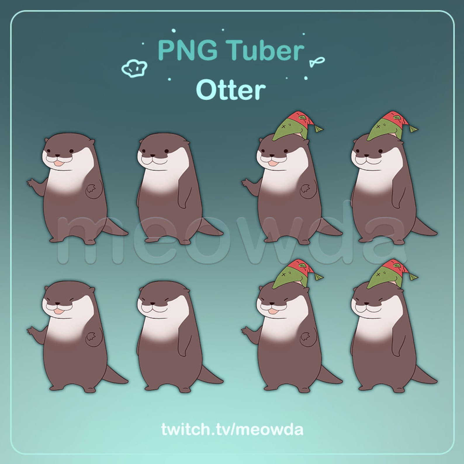Otter Pngtuber | Animal Vtuber | Twitch | Streaming | Avatar | Ready ...