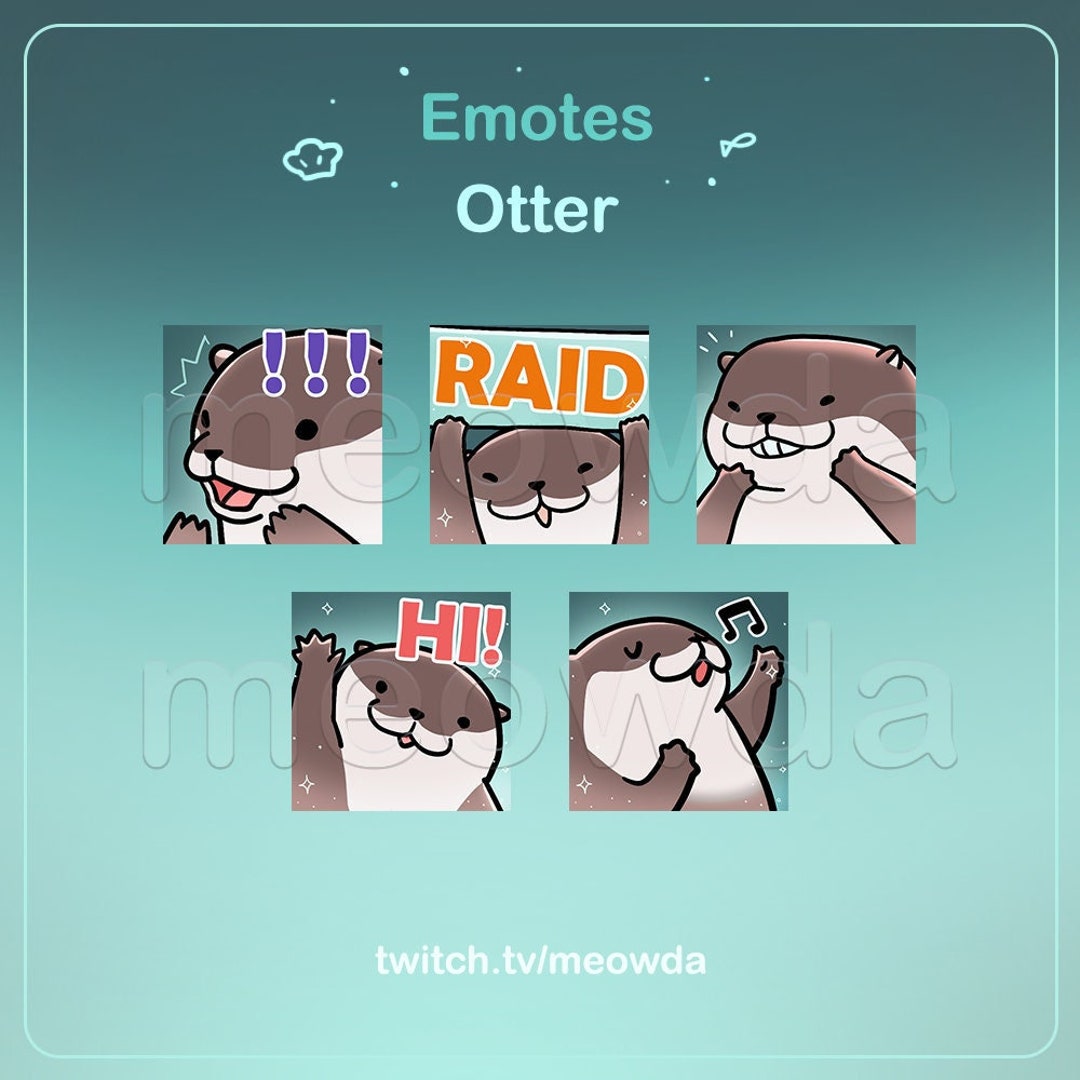Otter Emotes | Vtuber Animal Emotes | Streaming | Youtube |discord - Etsy