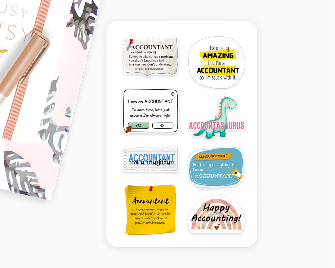 Sticker Sheet for Accountant, Funny Quote, Matte Vinyl Paper, Gift Idea ...