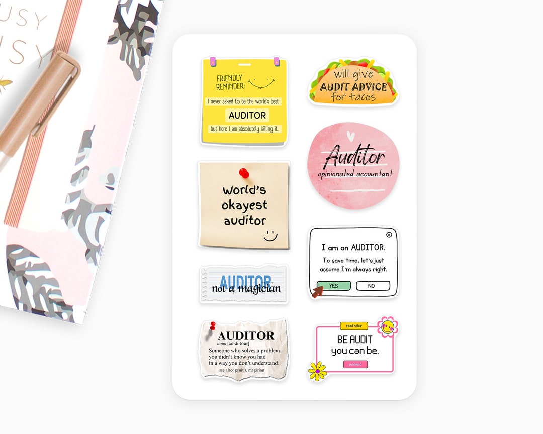 Sticker Sheet for Auditor, Funny Quote, Matte Vinyl Paper, Gift Idea ...