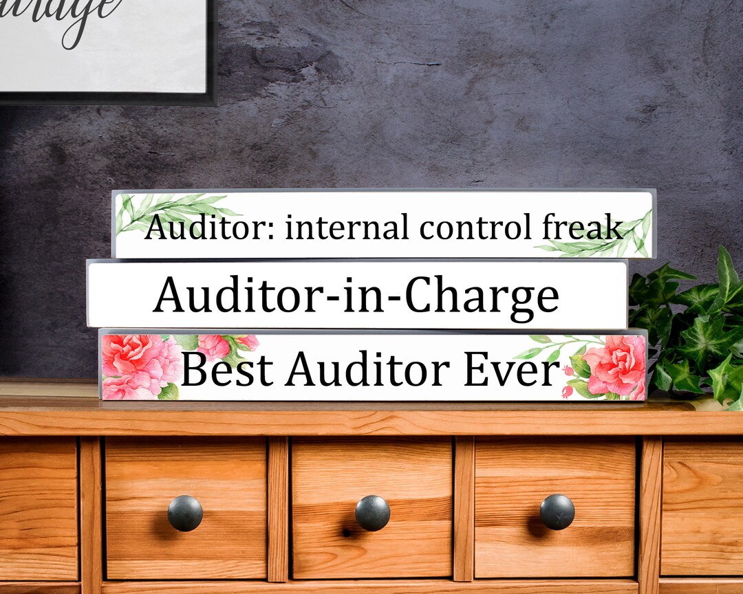 Auditor Wooden Office Sign, Small Desk Top Decor W/ Quote, Gift Idea ...