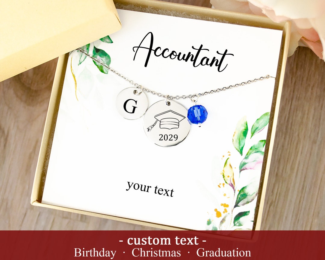 Accountant Graduation Charm Necklace, Personalize W/ Enclosed Card ...