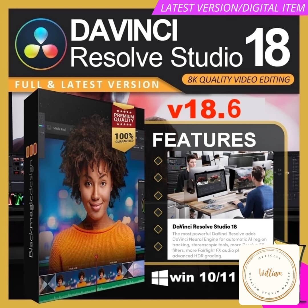 Davinci Resolve Studio 18 LIFETIME for Windows - Etsy