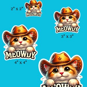Cowboy Cat "meowdy" Sticker - Cute Western Kitty With Cowboy Hat ...