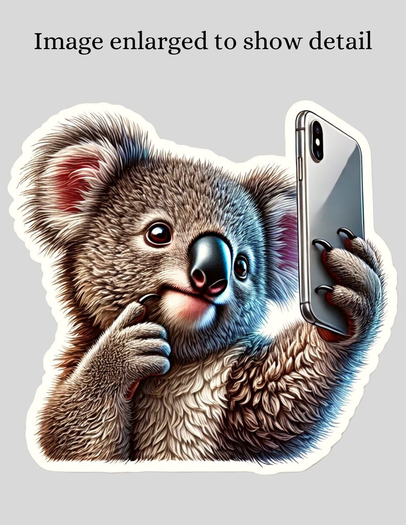 Adorable, Realistic Baby Koala Bear Taking A Selfie Vinyl Sticker ...