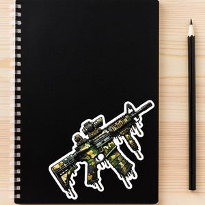 Camo Dripping AR-15 Rifle Sticker for Tactical Enthusiasts, Vinyl Decal ...