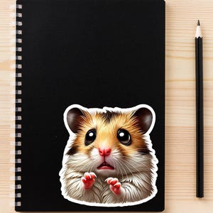 Adorable Scared Hamster Sticker - Cute and Expressive Pet Vinyl Decal ...