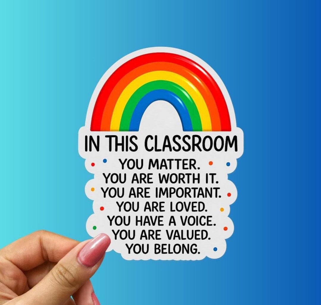 Rainbow Teacher Affirmation Sticker: You Matter, You Are Loved - Etsy