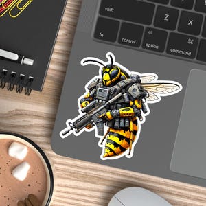 Combat Wasp Warrior Sticker: Sci-fi Robotic Insect Decal - Etsy