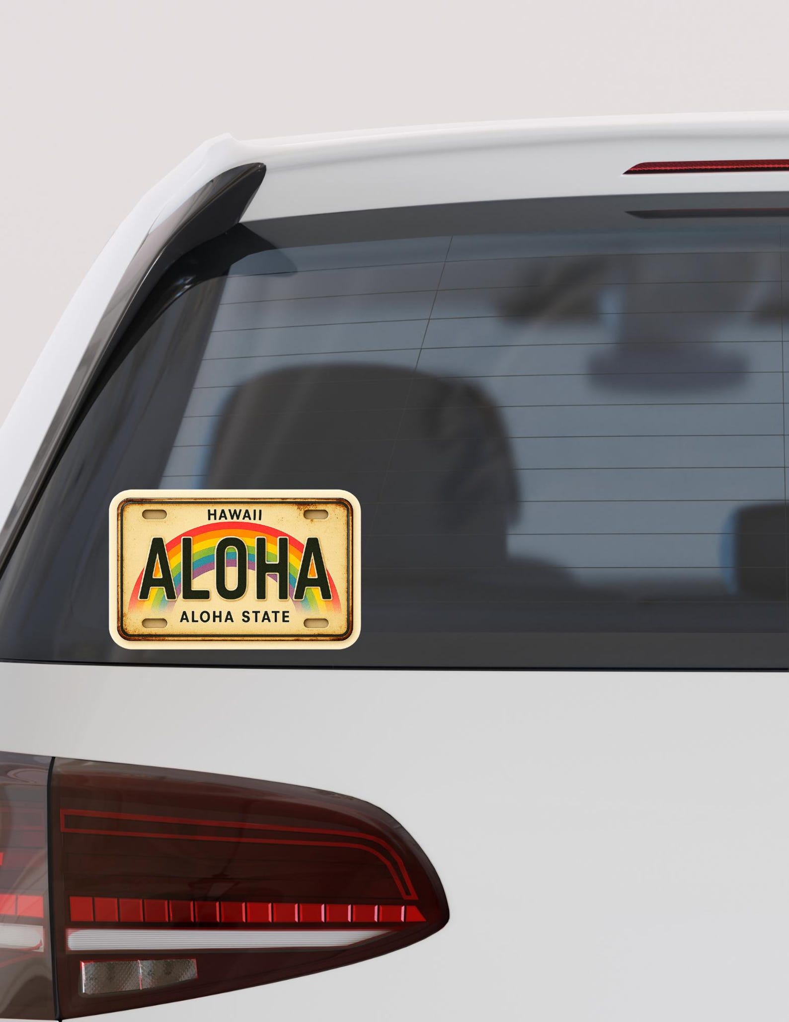 Retro Hawaii ALOHA License Plate Sticker: 80s Beach Vibes Decal - Etsy