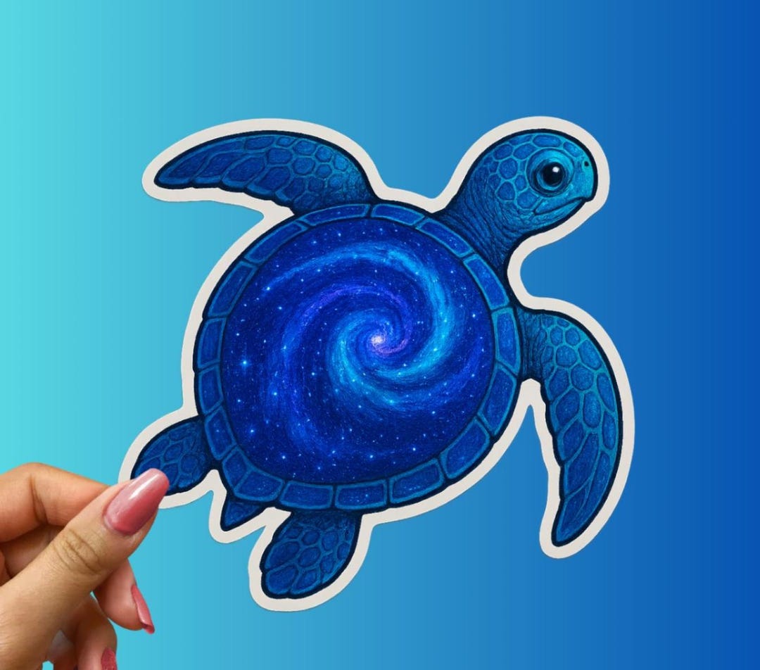 Galaxy Turtle Sticker – Cosmic Sea Turtle Die Cut Decal – Ocean Starry ...