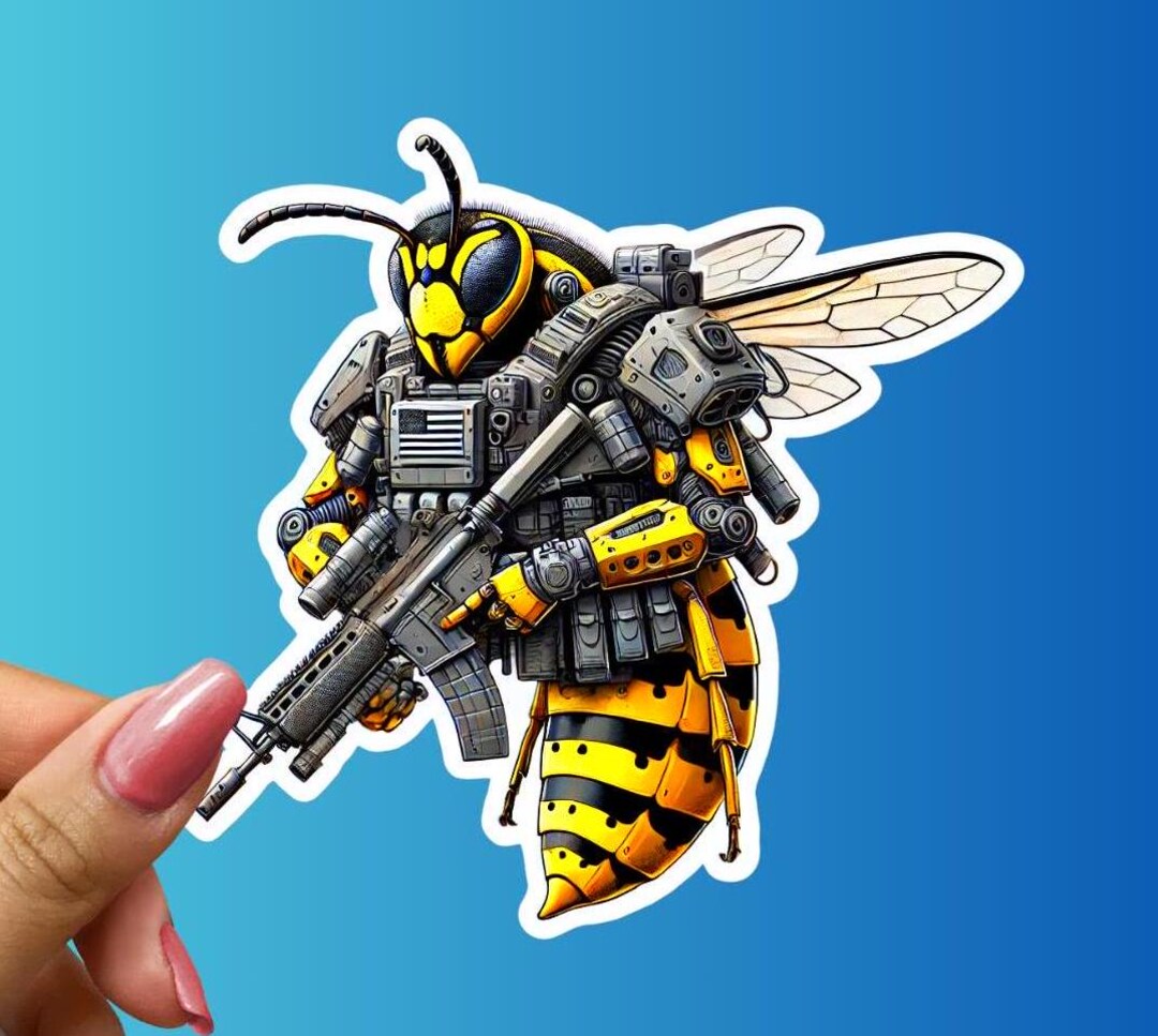 Combat Wasp Warrior Sticker: Sci-fi Robotic Insect Decal - Etsy