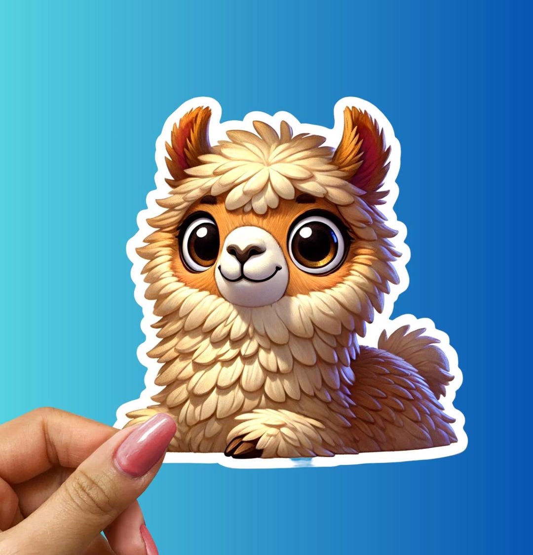 Cute Alpaca Sticker - Adorable Llama Decal for Water Bottles Laptops ...