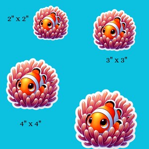 Adorable Clownfish Ocean Sticker – Bright Coral Reef Fish Vinyl Decal ...