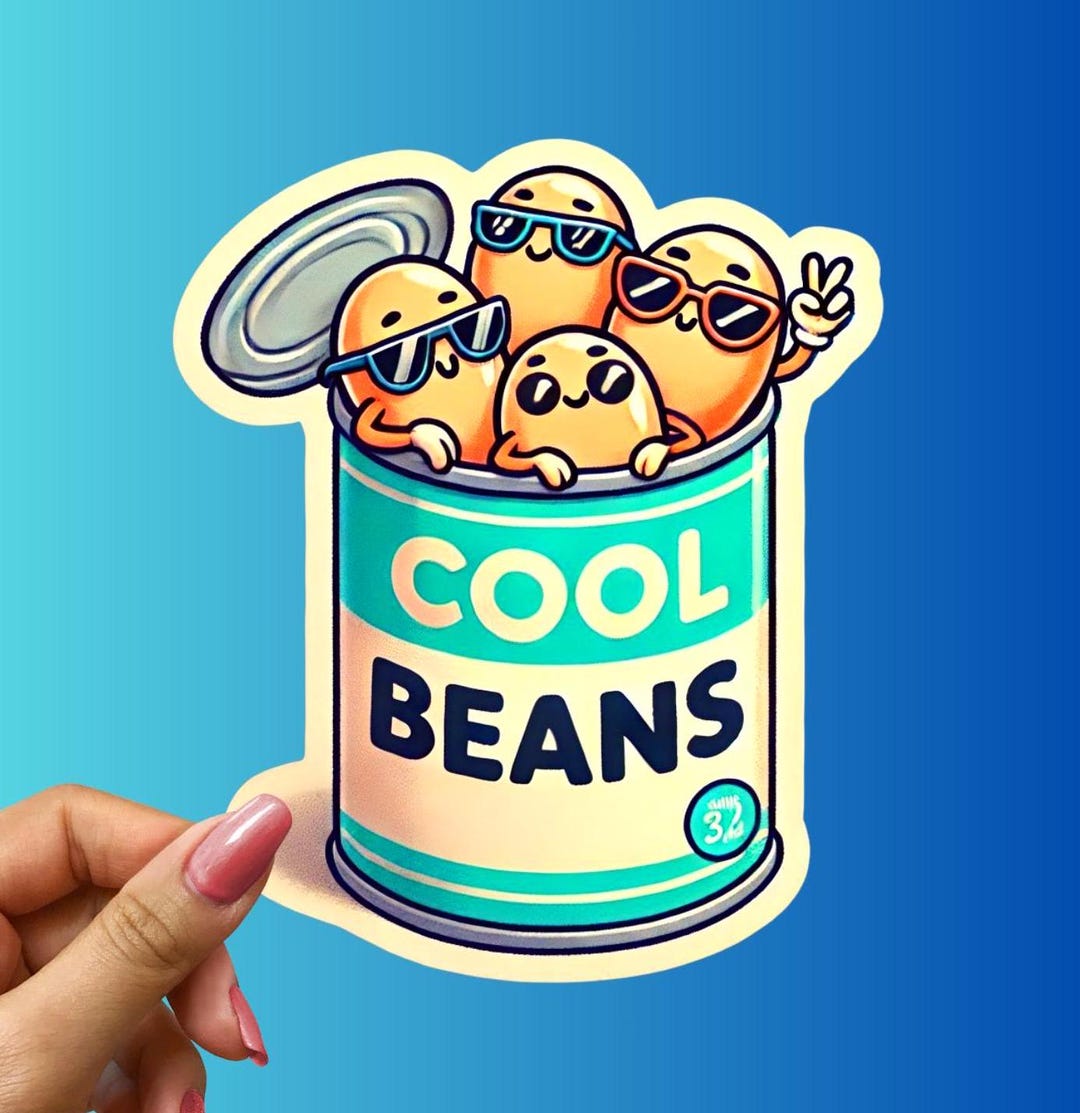 Cool Beans Sticker – Kawaii Food Pun, Laptop Decal - Etsy
