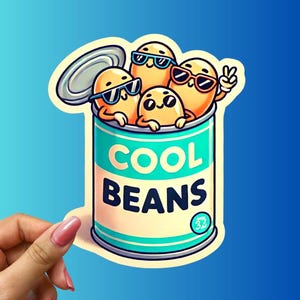 Cool Beans Sticker – Kawaii Food Pun, Laptop Decal - Etsy