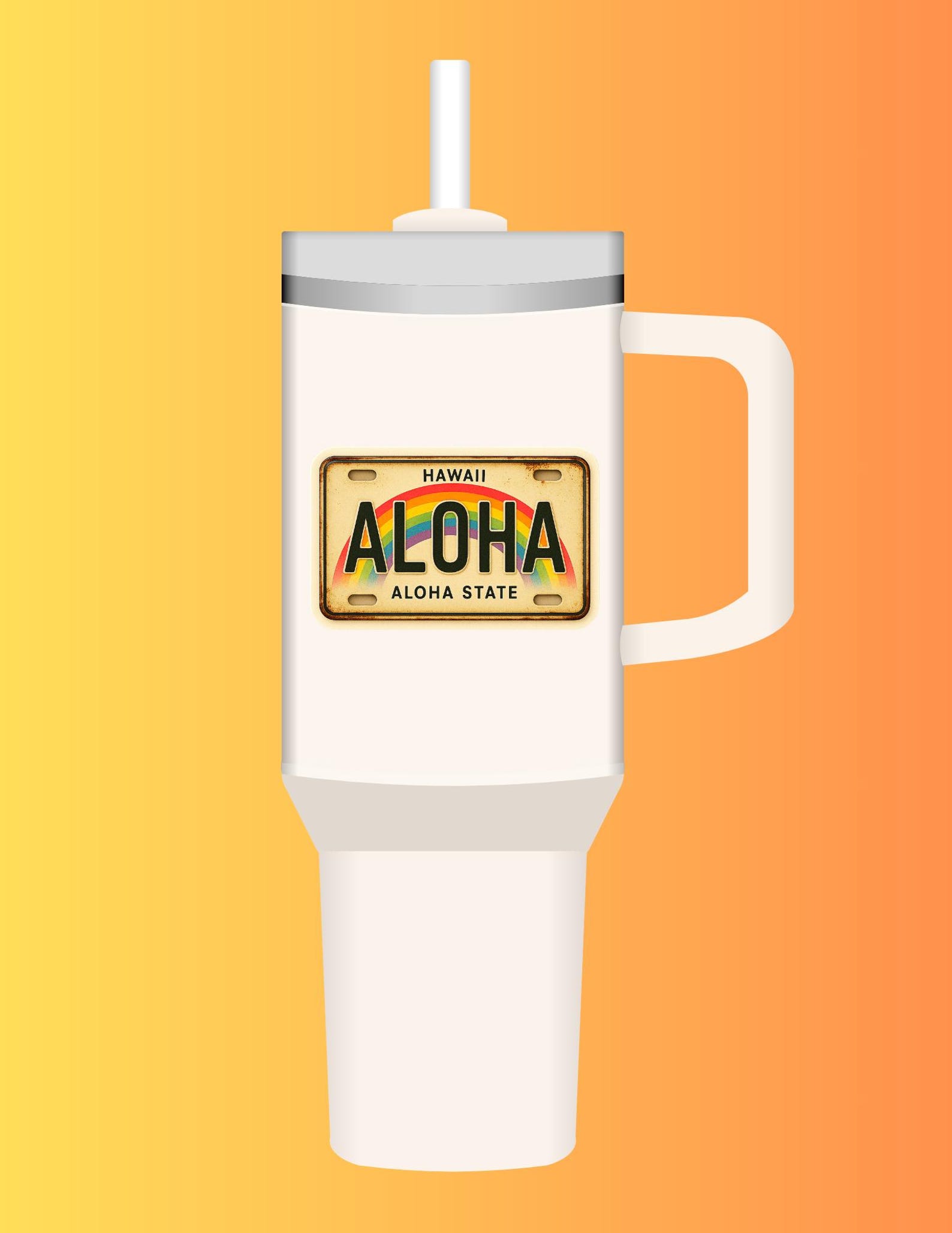 Retro Hawaii ALOHA License Plate Sticker: 80s Beach Vibes Decal - Etsy