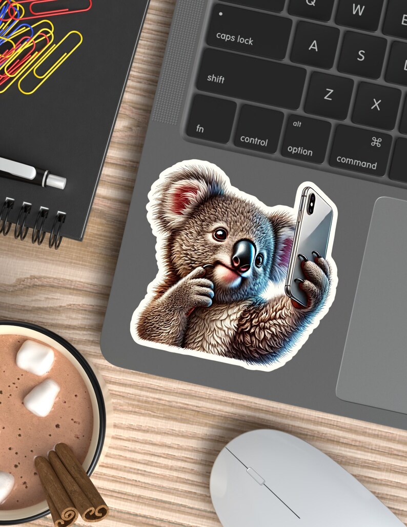 Adorable, Realistic Baby Koala Bear Taking A Selfie Vinyl Sticker ...