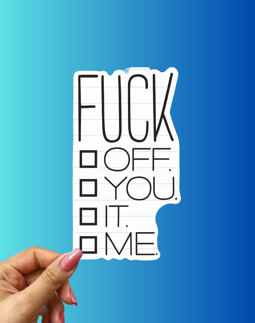 Funny Checkbox Swear Word Sticker: Sarcastic Adult Humor Decal - Etsy