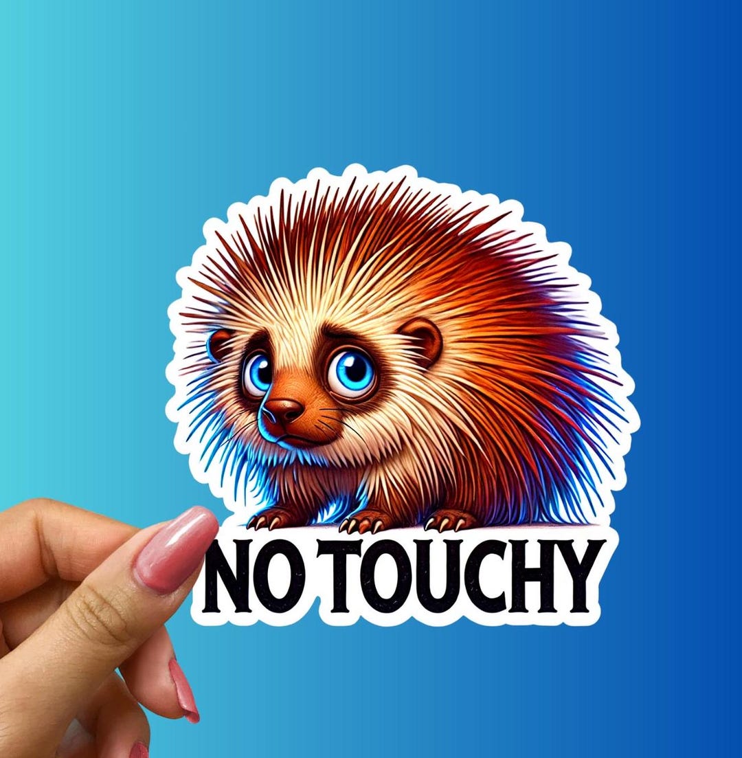 No Touchy Porcupine Sticker: Funny Animal Vinyl Decal - Etsy